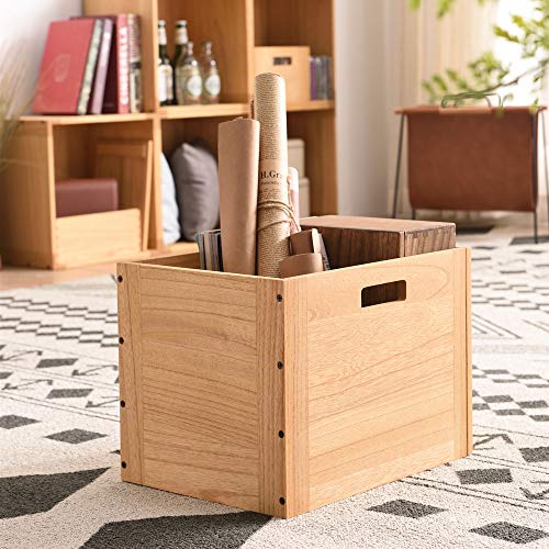 KIRIGEN Stackable Wood Storage Cube/Basket/Bins Organizer for Home Books Clothes Toy Modular Open Cubby Storage System - Office Cubical Bookcase Closet Shelves C26-NA