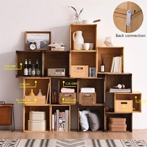 KIRIGEN Stackable Wood Storage Cube/Basket/Bins Organizer for Home Books Clothes Toy Modular Open Cubby Storage System - Office Cubical Bookcase Closet Shelves C26-NA