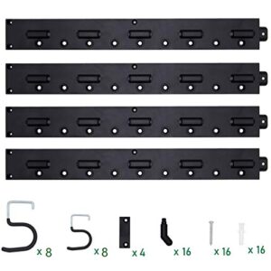 Twinkle Star Upgrade 64 Inch Garage Tool Organizer Wall Mounted, Mop Broom Holder Adjustable Storage System, Wall Holders for Garden Tools, Heavy Duty Tool Hanger with 16 Hooks 4 Rails