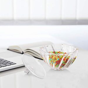 ComSaf Large Glass Candy Dish with Lid, Clear Covered Candy Bowl, Crystal Candy Jar for Home Kitchen Office Table, Set of 1