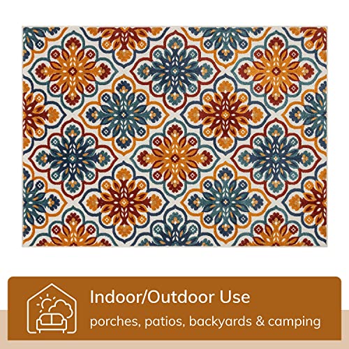 Well Woven Dorado Devotion Beige Modern Floral 5'3" x 7'3" High-Low Indoor/Outdoor Area Rug