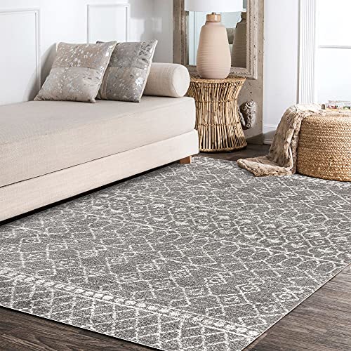 JONATHAN Y MOH209B-3 Izil Moroccan Beni Souk Indoor Farmhouse Area-Rug Bohemian Minimalistic Geometric Easy-Cleaning Bedroom Kitchen Living Room Non Shedding, 3 X 5, Gray,Cream