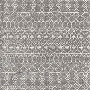 JONATHAN Y MOH209B-3 Izil Moroccan Beni Souk Indoor Farmhouse Area-Rug Bohemian Minimalistic Geometric Easy-Cleaning Bedroom Kitchen Living Room Non Shedding, 3 X 5, Gray,Cream