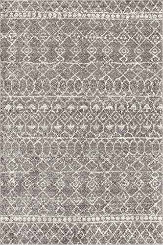 JONATHAN Y MOH209B-3 Izil Moroccan Beni Souk Indoor Farmhouse Area-Rug Bohemian Minimalistic Geometric Easy-Cleaning Bedroom Kitchen Living Room Non Shedding, 3 X 5, Gray,Cream