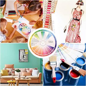 Creative Color Wheel, Paint Mixing Learning Guide Art Class Teaching Tool for Makeup Blending Board Chart Color Mixed Guide Mix Colours (9.25inch)