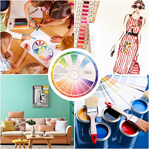 Creative Color Wheel, Paint Mixing Learning Guide Art Class Teaching Tool for Makeup Blending Board Chart Color Mixed Guide Mix Colours (9.25inch)