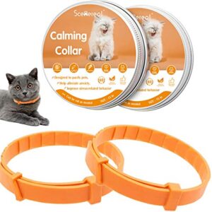 Calming Collar for Cats - 2 Pack Adjustable Natural Pheromone Kitten Collars Reduce Anxiety