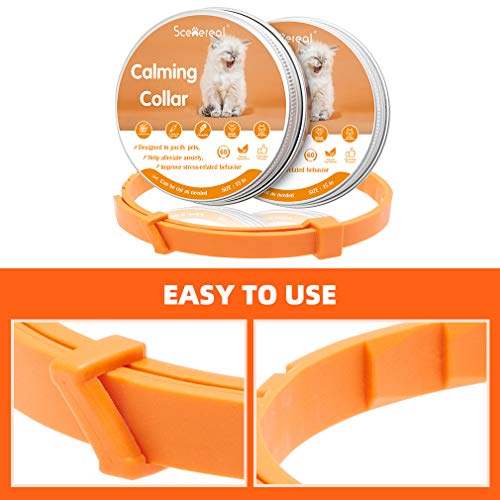 Calming Collar for Cats - 2 Pack Adjustable Natural Pheromone Kitten Collars Reduce Anxiety