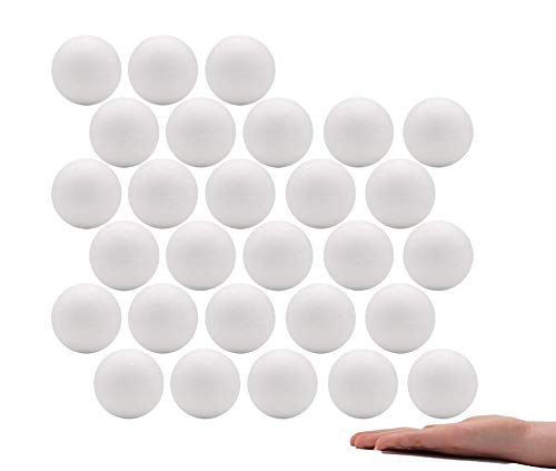 Crafare 2 Inch 56pc White Foam Balls Polystyrene for Crafts Supplies and Holiday DIY School Projects Decoration