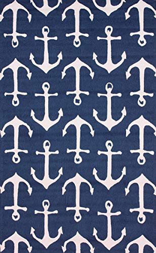 nuLOOM Despina Hand Hooked Indoor/Outdoor Accent Rug, 2' x 4', Navy