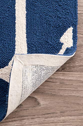 nuLOOM Despina Hand Hooked Indoor/Outdoor Accent Rug, 2' x 4', Navy