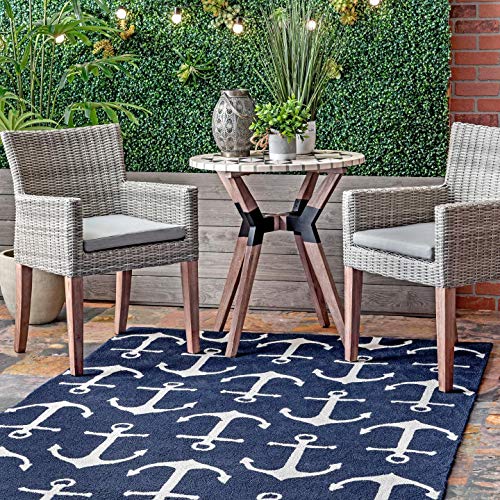 nuLOOM Despina Hand Hooked Indoor/Outdoor Accent Rug, 2' x 4', Navy