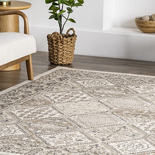 nuLOOM Becca Vintage Tile Runner Rug, 2' 6" x 6', Beige