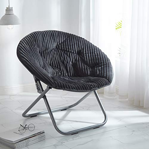 Urban Shop Corduroy Saucer Chair, Grey