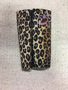 5 star equine products cheetah pattern size small/medium barrel racing shin guards