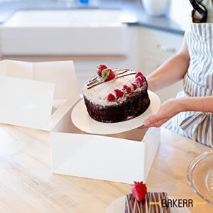 Bakerr With Love Cake Box Set. 15 Cake Boxes, 15 Cake Boards and Bakery Box Decor. 12” Pastry Boxes, 10” Dessert Boxes, 8” Treat Boxes for Cookie Packaging, Pie Boxes, Donut Box, Cakes and Cupcakes