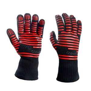 dyzdheat resistant cooking baking gloves for cooking, barbecue(red 1 pair)