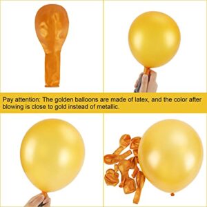 RUBFAC 192pcs Black and Gold Balloon Garland Arch Kit, Black White and Gold Balloons for Halloween Graduation Birthday Party Decorations