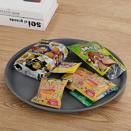 Ucake 6-Pack Round Plastic Serving Trays, Round Fast Food Trays