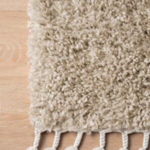 nuLOOM Neva Modern Tasseled Shag Accent Rug, 2' x 3', Beige