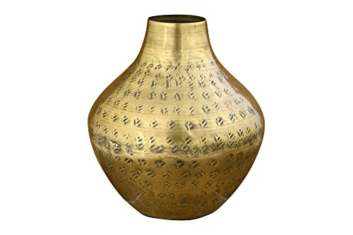 Creative Co-Op Hammered Metal Vase with Antique Finish