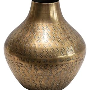 Creative Co-Op Hammered Metal Vase with Antique Finish