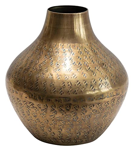 Creative Co-Op Hammered Metal Vase with Antique Finish