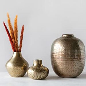 Creative Co-Op Hammered Metal Vase with Antique Finish