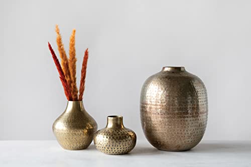 Creative Co-Op Hammered Metal Vase with Antique Finish