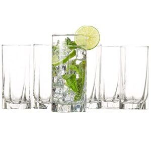 Vikko Drinking Glasses, 12 Oz Drinking Glasses Set of 6, Crystal Clear Glass Cups for Water or Juice, Highball Glass Tumbler & Water Glasses for Drinking…