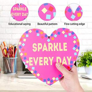 STOBOK 24PCS Confetti Positive Sayings Accents,9 inches x 9 inches Removable Back to School Sign Stickers with Adhesive Tape for Classroom,Kids Home Encouragement Decoration