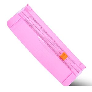 portable paper cutter guillotine paper trimmer scrapbooking with security safeguard for standard cutting of a2 a3 a4 a5 paper, photos or labels - pink