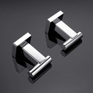 Miyili Bath Towel Hook Polished Stainless Steel Coat/Robe Clothes Hook for Kitchen Garage Wall Mounted (2 Pack), B02C2