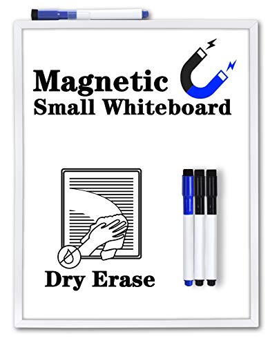 Small White Board(11 x 14 Inches), Browill Magnetic Dry Erase Whiteboard Board with 4 Dry Erase Markers for to Do List, Refrigerator, Locker, Office Door, Wall - with Hook