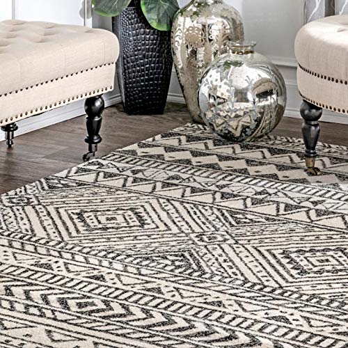 nuLOOM Becky Tribal Area Rug, 3' x 5', Dark Grey