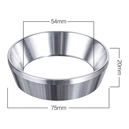 54mm Espresso Dosing Funnel, MATOW Stainless Steel Coffee Dosing Ring Compatible with 54mm Breville Portafilter