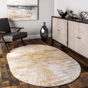 nuLOOM Cyn Contemporary Abstract Area Rug, 3' x 5', Gold