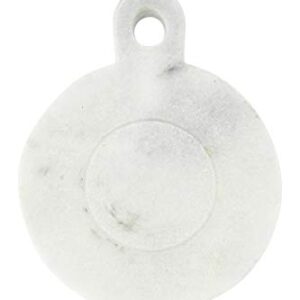 Creative Co-Op Large Marble Handle Dish, 6", White