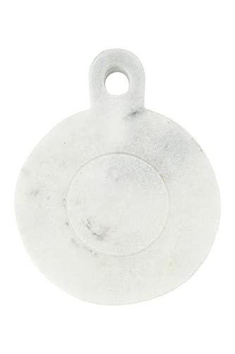 Creative Co-Op Large Marble Handle Dish, 6", White