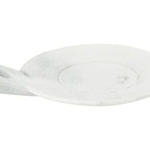 Creative Co-Op Large Marble Handle Dish, 6", White