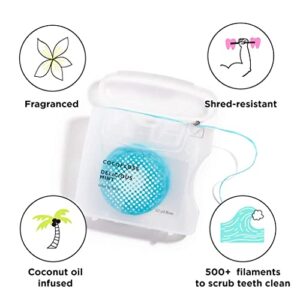 COCOFLOSS Coconut-Oil Infused Woven Dental Floss | Delicious Mint Single | Dentist-Designed | Vegan and Cruelty-Free | 2-Month Supply (33 Yds x 1 Unit)