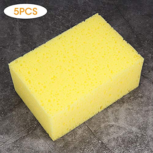 Suuonee Sponge Cleaner, Square Shape Handheld Nonslip Sponge Washing Cleaner Tool for Car Auto Motorcycle(5pcs)