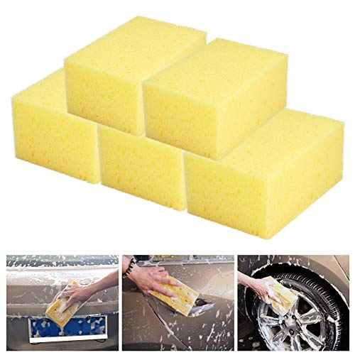 Suuonee Sponge Cleaner, Square Shape Handheld Nonslip Sponge Washing Cleaner Tool for Car Auto Motorcycle(5pcs)