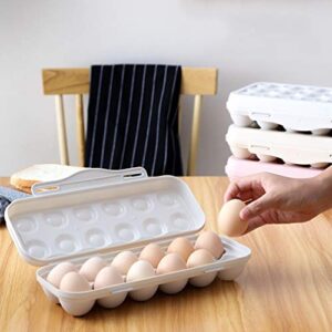 UPKOCH 2pcs Plastic Egg Holder Refrigerator Egg Container Kitchen Egg Storage Organizer with Lid 18 Egg Tray Khaki