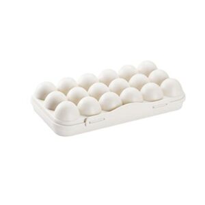 UPKOCH 2pcs Plastic Egg Holder Refrigerator Egg Container Kitchen Egg Storage Organizer with Lid 18 Egg Tray Khaki