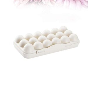 UPKOCH 2pcs Plastic Egg Holder Refrigerator Egg Container Kitchen Egg Storage Organizer with Lid 18 Egg Tray Khaki