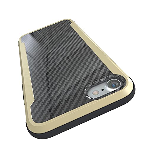 Nicexx Designed for iPhone 7 Case/Designed for iPhone 8 Case/Designed for iPhone SE 2020 Case with Carbon Fiber Pattern, 12ft. Drop Tested, Wireless Charging Compatible - Gold