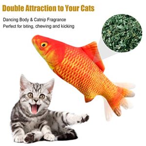 Senneny Electric Moving Fish Cat Toy, Realistic Plush Simulation Electric Wagging Fish Cat Toy Catnip Kicker Toys, Funny Interactive Pets Pillow Chew Bite Kick Supplies for Cat Kitten Kitty (Carp)