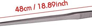 FEITA Extra Long Tweezers 18.9 Inch Stainless Steel Straight Tweezer Tongs for Aquarium Fish Tank Plants