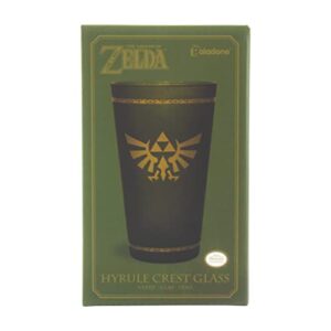 paladone hyrule crest drinking glass, the legend of zelda tumbler, 450 ml